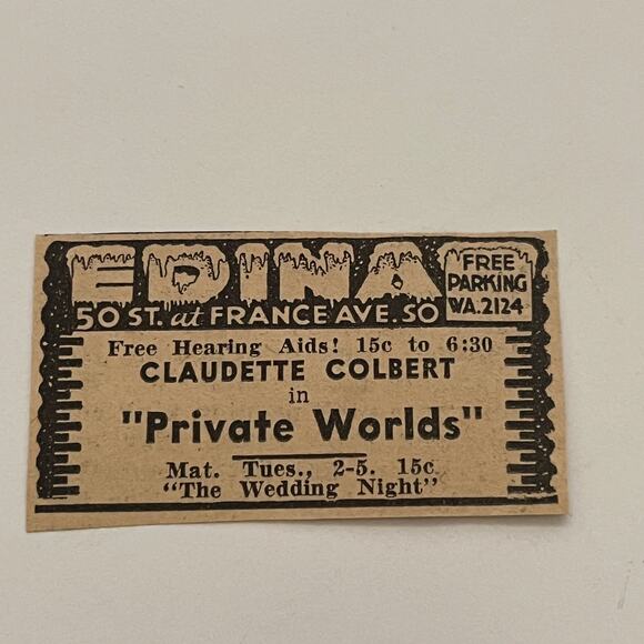 None and/or Unknown | Other | Private Worlds Claudette Colbert Mn 935 ...